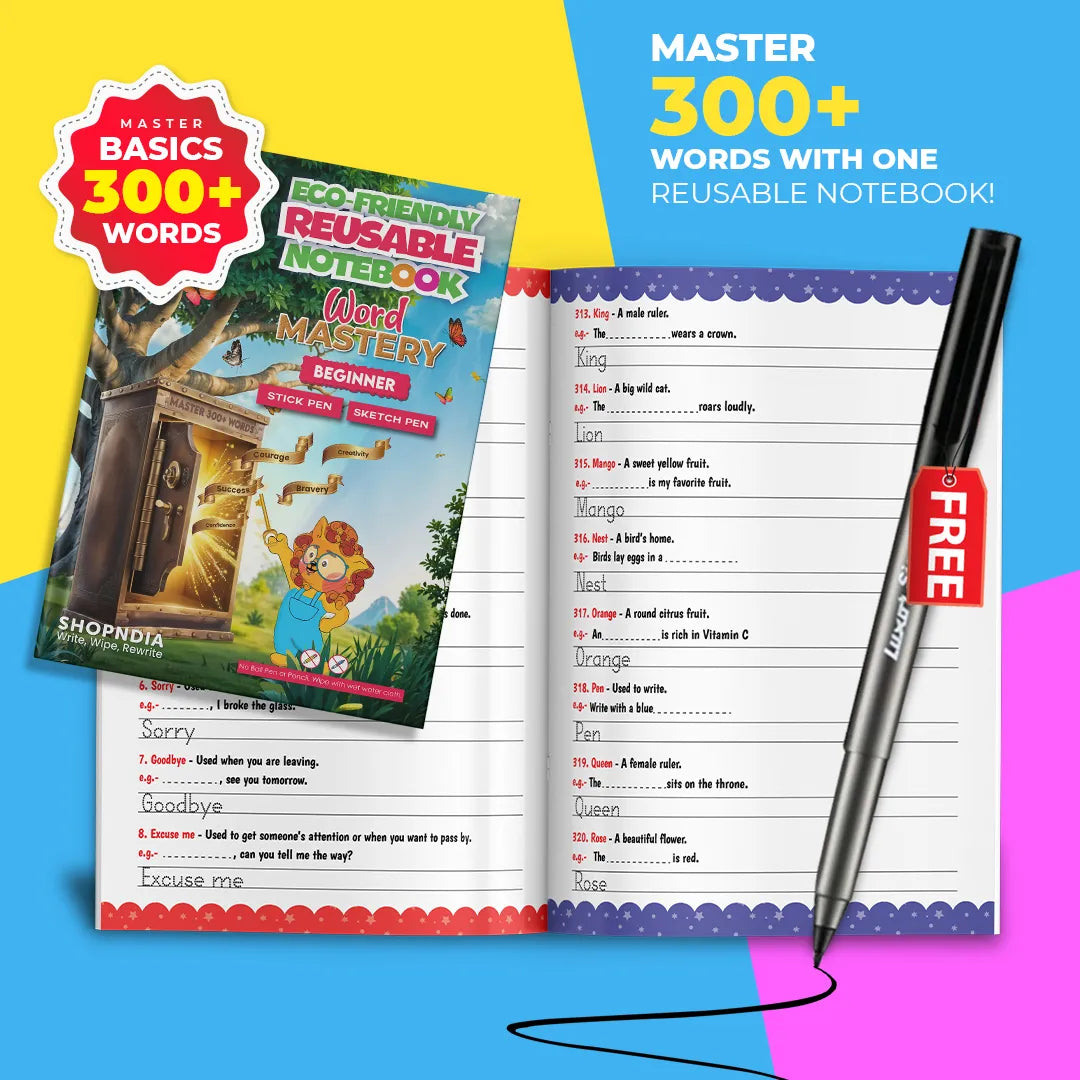 Word Mastery Beginner – Eco-Friendly Reusable Book to Master 300+ Basi ...