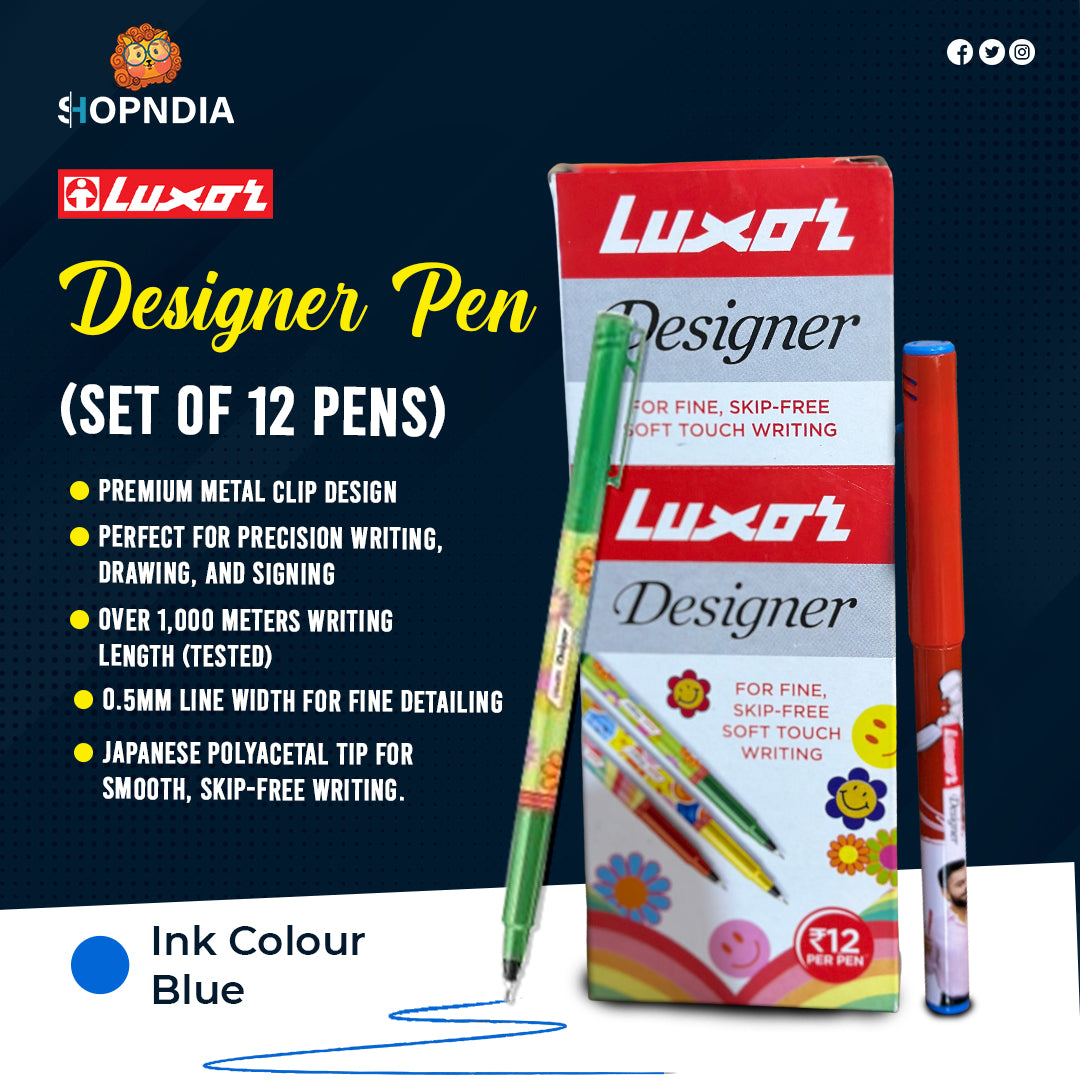 Luxar Designer Pens – Pack of 12 – Shopndia